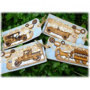 Wood Vintage Car Shape 2 for altered art and craft projects